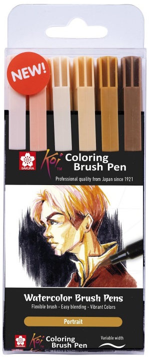 ΜΑΡΚΑΔΟΡΟΙ ΣΧΕΔΙΟΥ SAKURA KOI PORTRAIT BRUSH (ΣΕΤ 6 ΤΕΜ ...